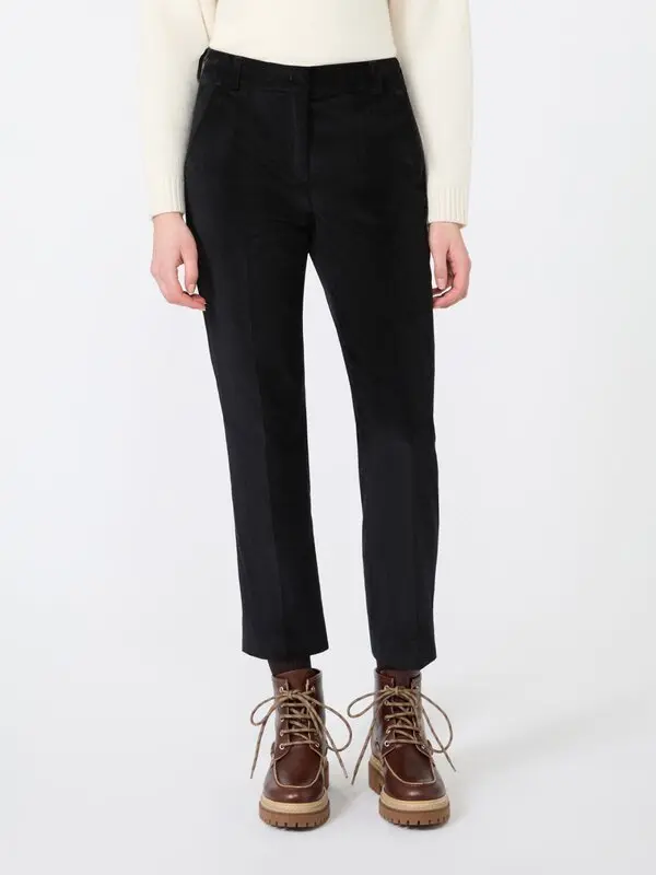 Max Mara Cotton Velvet Cropped Trousers