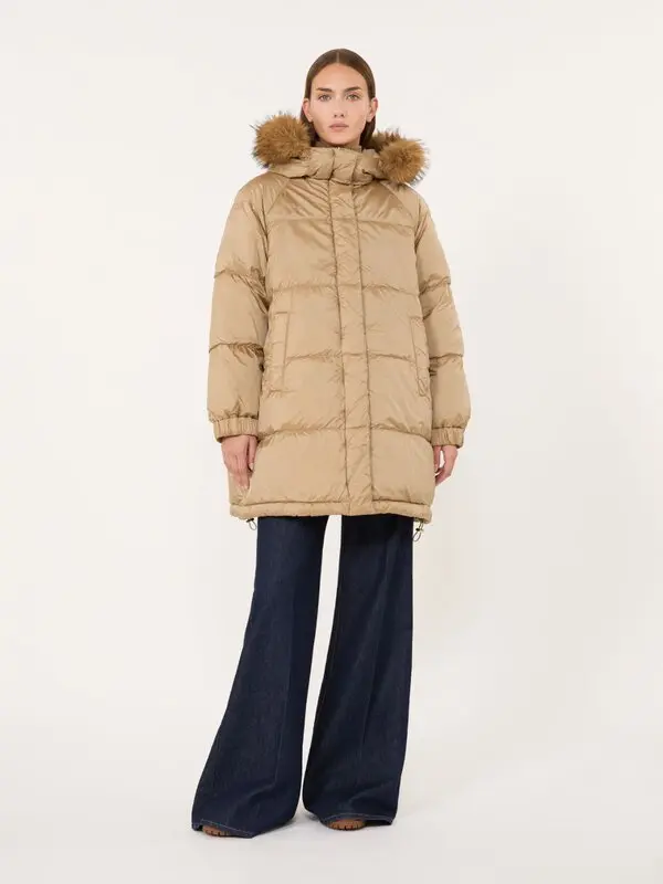Max Mara Reversible Midi Parka In Water-repellent Plain-weave Fabric