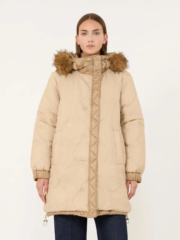 Max Mara Reversible Midi Parka In Water-repellent Plain-weave Fabric
