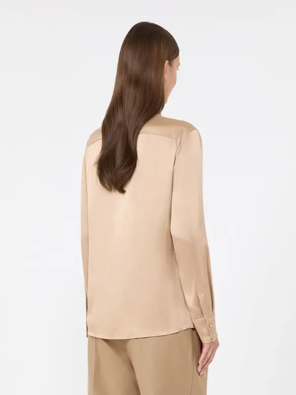 Max Mara Mannish Silk Satin Shirt