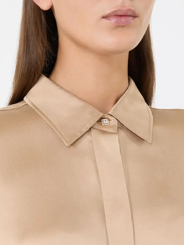 Max Mara Mannish Silk Satin Shirt
