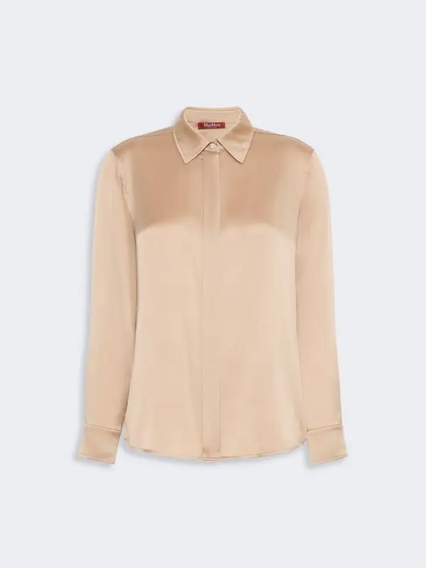 Max Mara Mannish Silk Satin Shirt