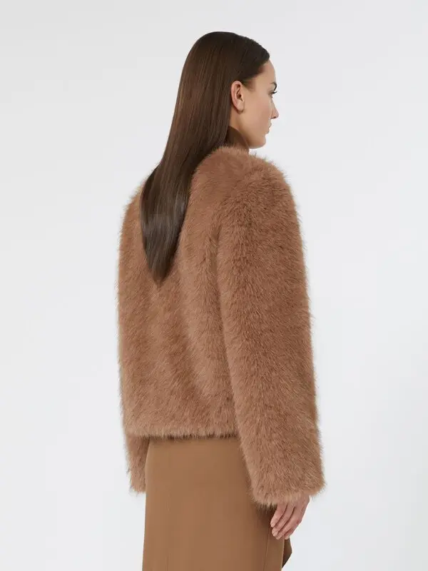 Max Mara Soft-textured Fabric Boxy Jacket - Beige