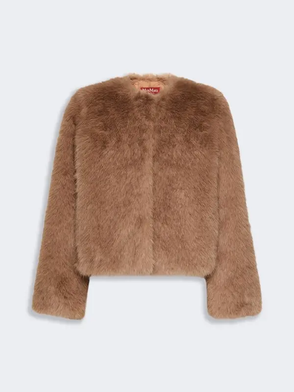 Max Mara Soft-textured Fabric Boxy Jacket - Beige