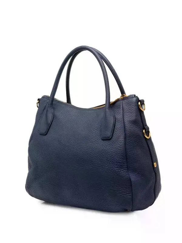 Prada 2000-2013 Vitello Daino Zip Top Convertible Tote Satchel