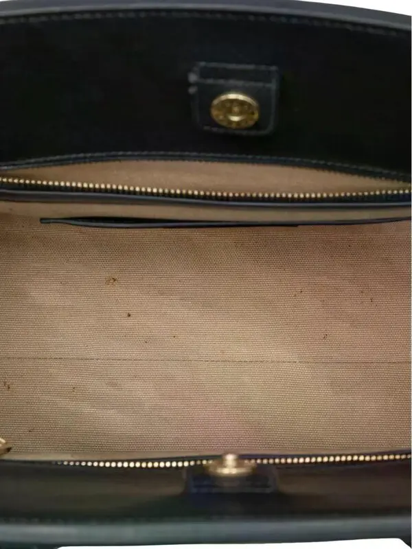 Prada 2010-2026 Bicolor Saffiano Cuir Trimmed Canvas Satchel