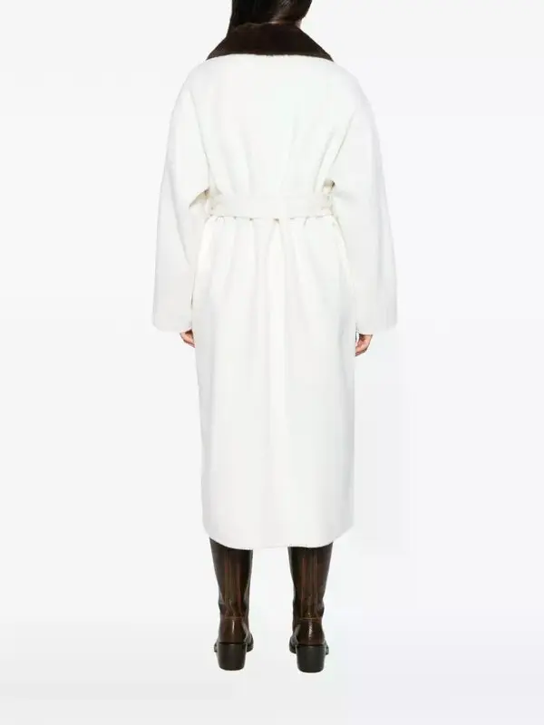P.a.r.o.s.h Faux-fur Collar Belted Coat