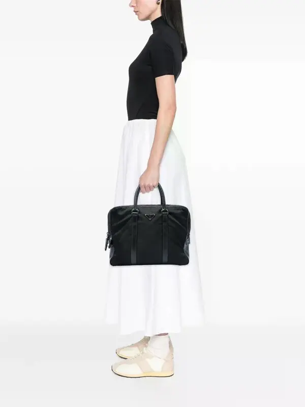 Prada 2013-2026 Saffiano Trimmed Tessuto Business Bag