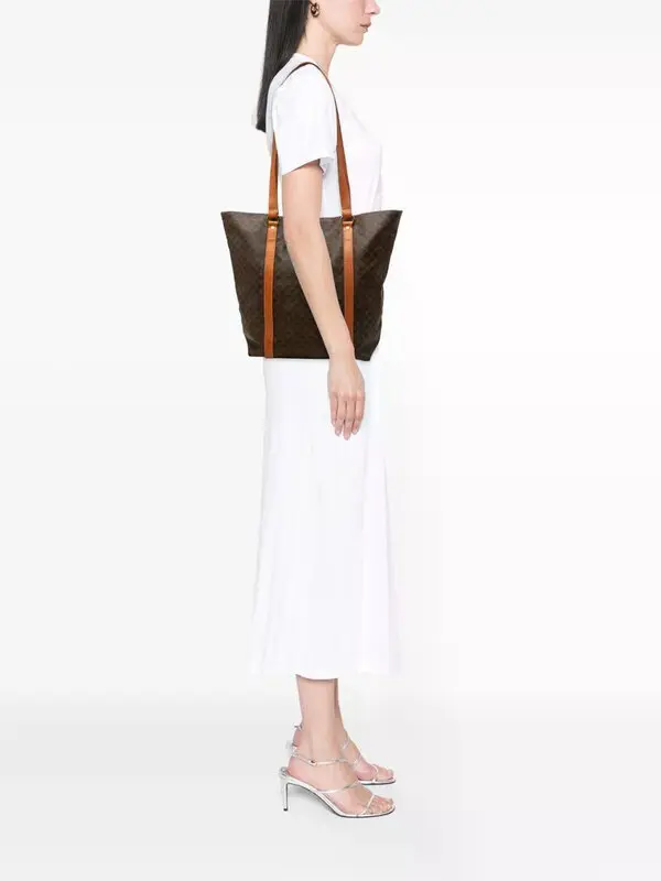 Celine 20th Century Macadam Coated Canvas Tote Bag
