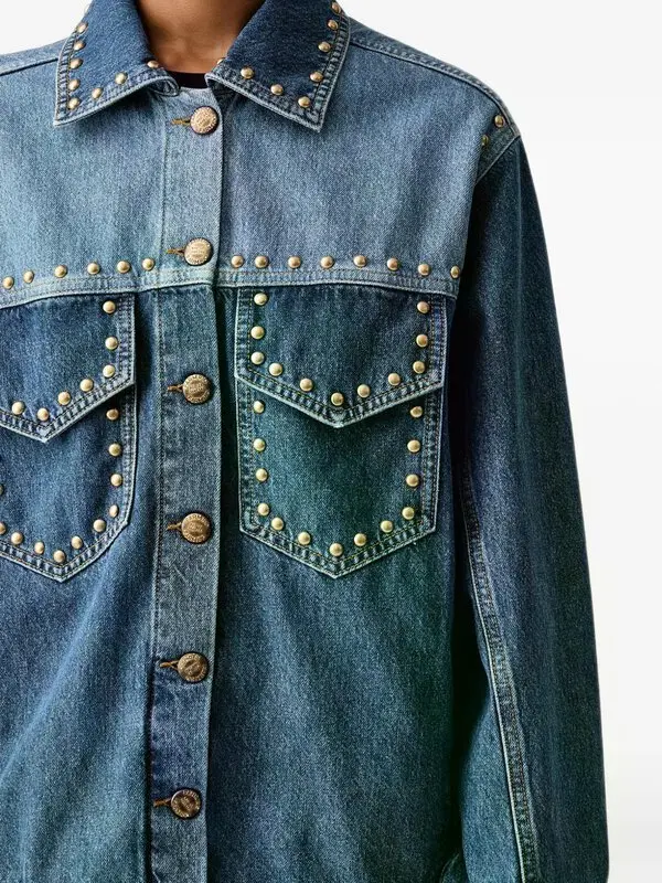 Farm Rio Stud-embellished Denim Jacket