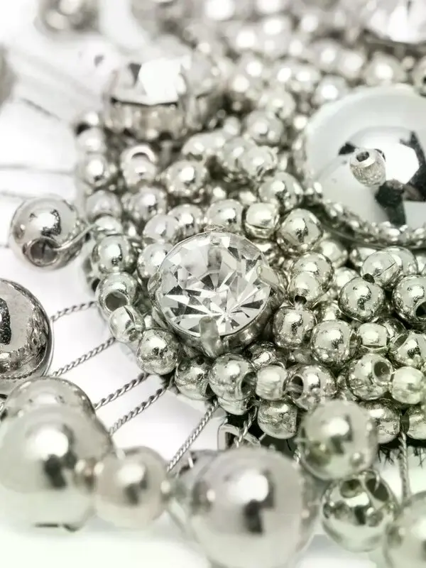 N°21 Crystal-embellished Beaded Brooch