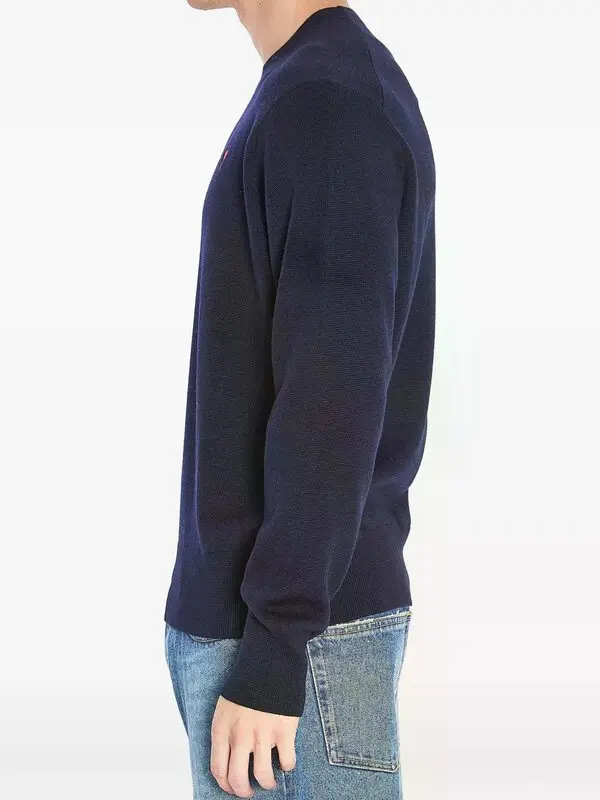 AMI Paris Crewneck Wool Sweater With De Coeur