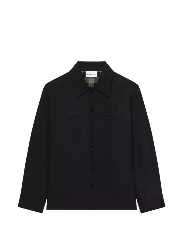 Givenchy Couture Seam Overshirt In Cotton With Checked Reverse