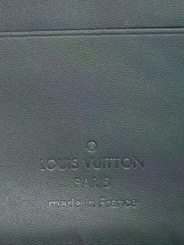 LOUIS VUITTON 2000-2026 Monogram Denim Watercolor Hickory Stripes Compact Wallet On Strap Small Wallets