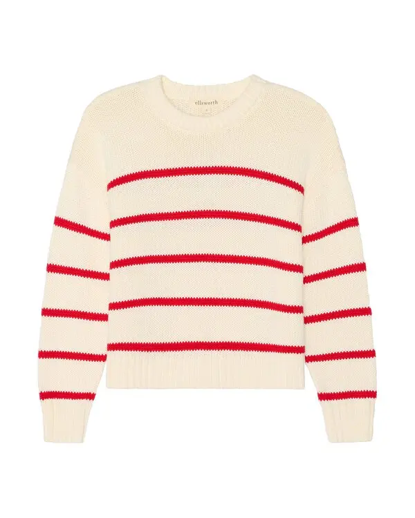 ELLSWORTH + IVEY Elena Crew Ivory - Red