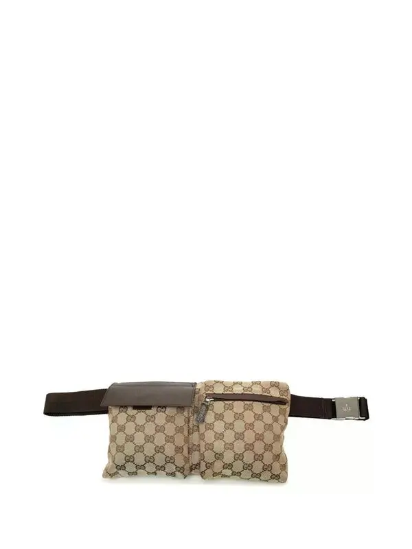 Gucci 2000-2015 Gg Canvas Double Pocket Belt Bag - Neutrals