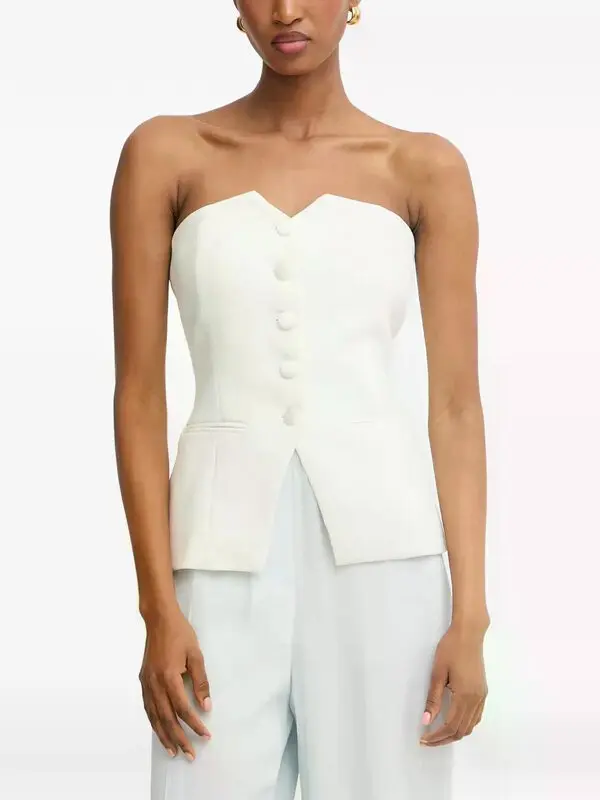 MORGAN Strapless Button-up Top