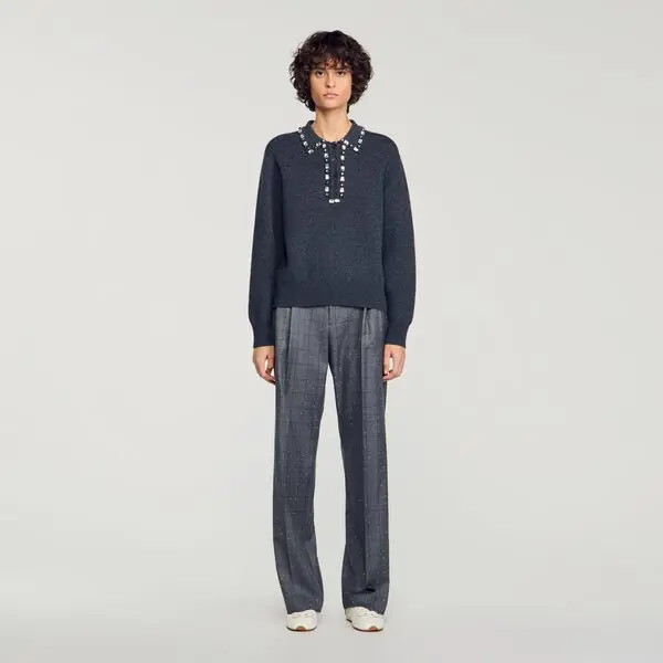 Sandro Jewellery Polo-neck Jumper