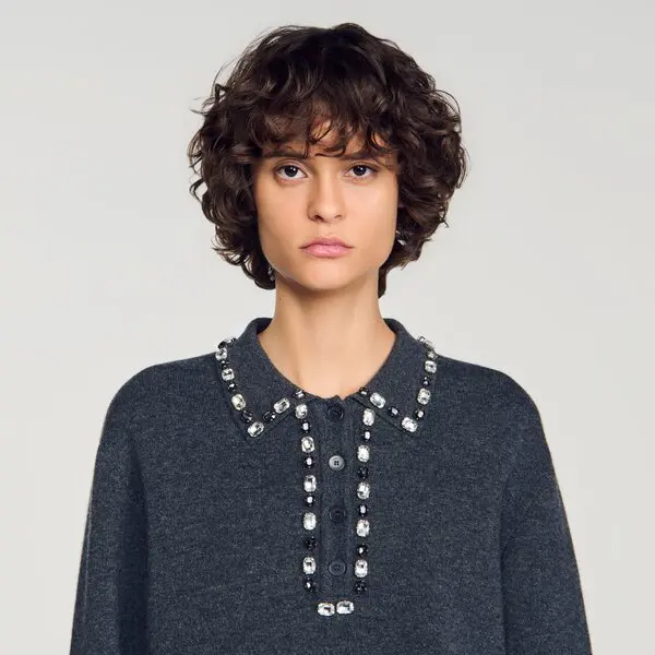 Sandro Jewellery Polo-neck Jumper