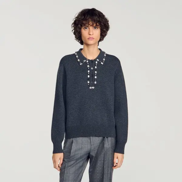 Sandro Jewellery Polo-neck Jumper