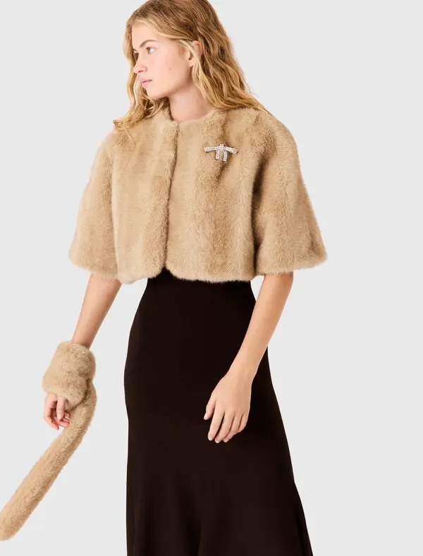 Maje Short Faux Fur Jacket