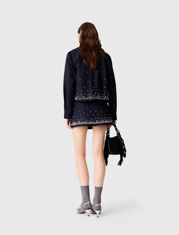 Maje Rhinestone Layered Skort