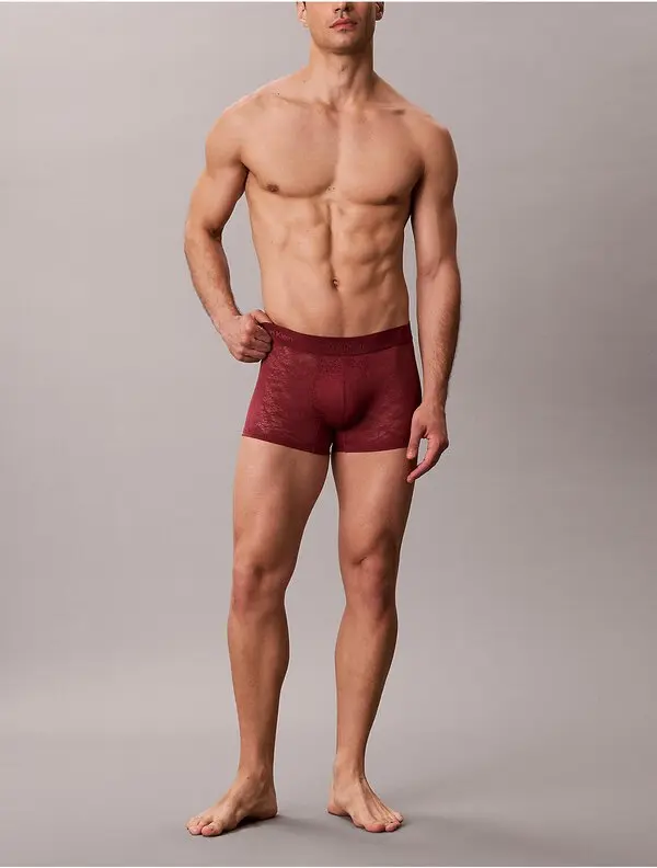 Calvin Klein Sculpt Lace Low Rise Trunk - Established Red