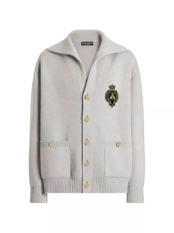 Dolce & Gabbana Virgin Wool Cardigan With Embroidery