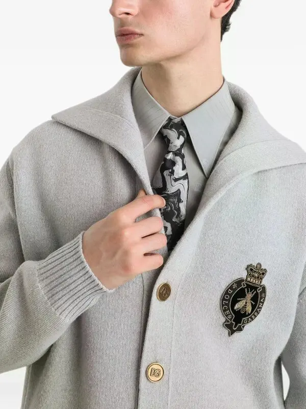 Dolce & Gabbana Virgin Wool Cardigan With Embroidery
