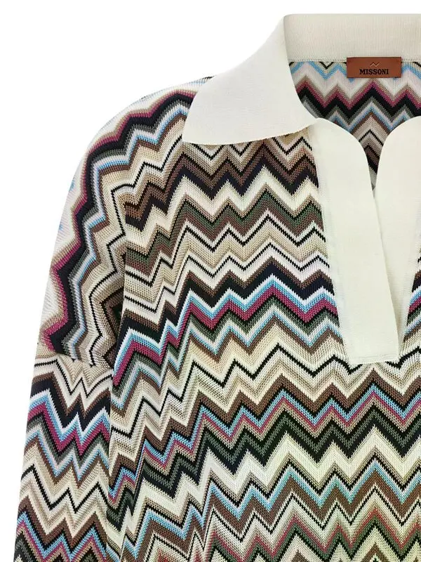 Missoni Oversized Wool And Viscose Zig Zag Polo