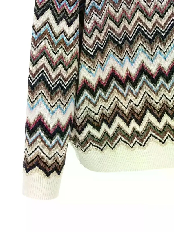 Missoni Oversized Wool And Viscose Zig Zag Polo