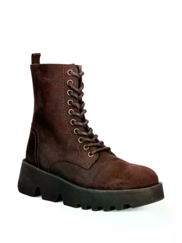 Fly London Lace-up Platform Boots - Brown