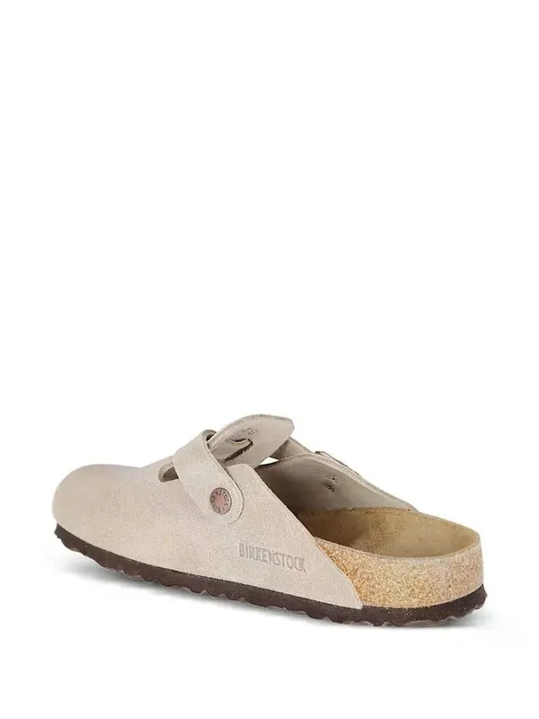 BIRKENSTOCK Boston Suede Mules - Neutrals