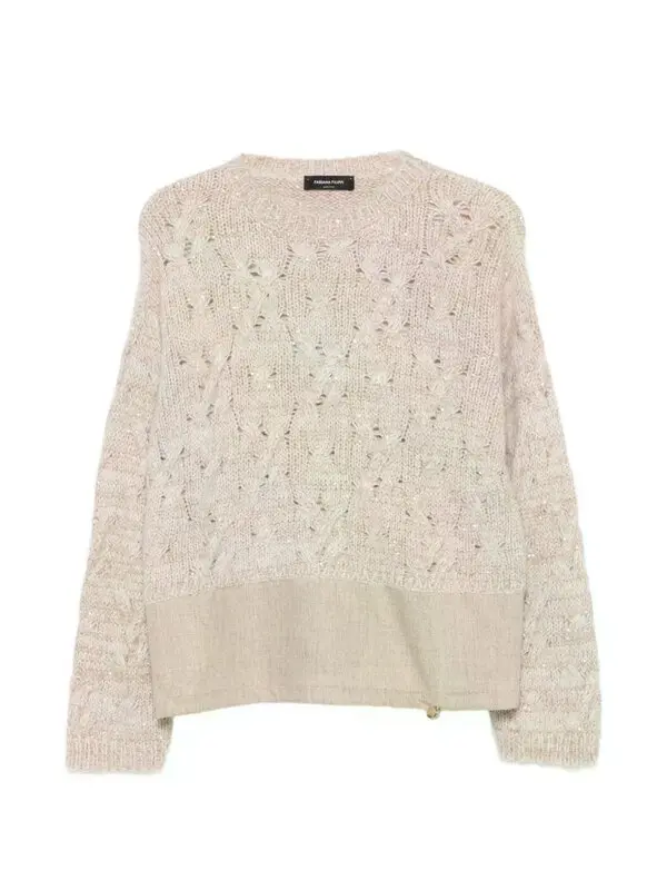 Fabiana Filippi Cable-knit Sequin-embellished Sweater - Neutrals