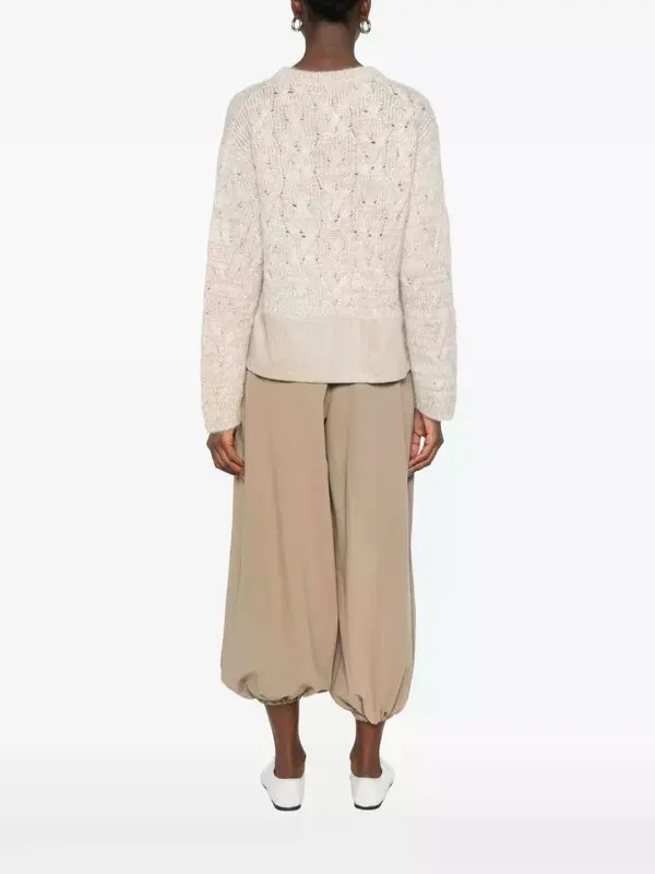 Fabiana Filippi Cable-knit Sequin-embellished Sweater