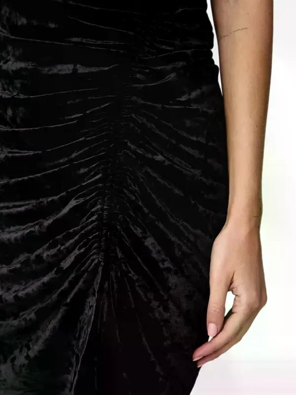 Dkny Ruched Crushed-velvet Midi Dress