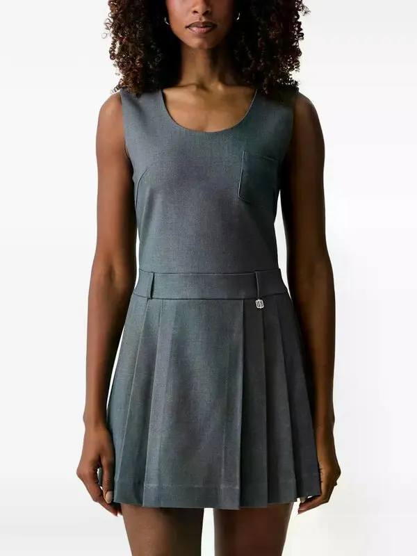 FRACOMINA Pleated Sleeveless Dress - Grey