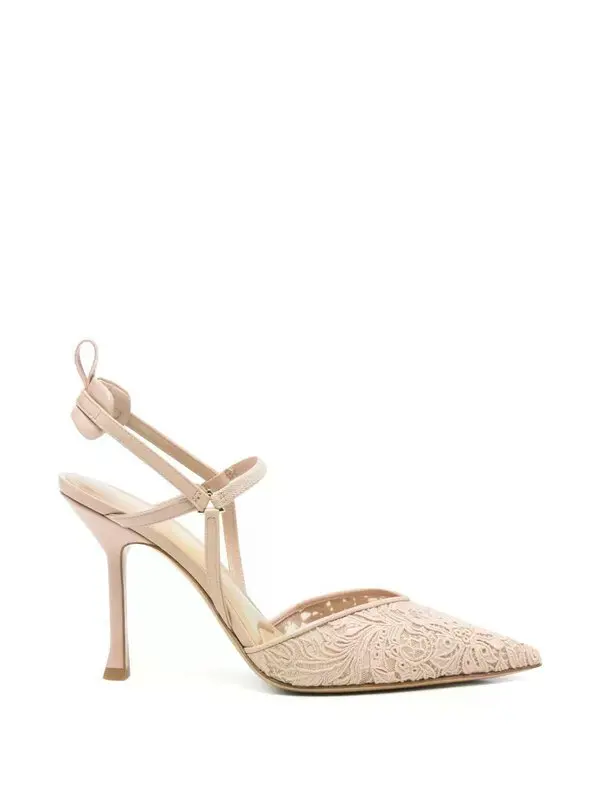 Fendi Very Colibrì Lace Pumps - Neutrals