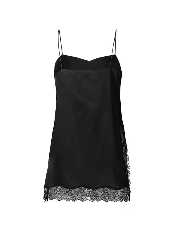 DMN PARIS Joe Lace-trim Silk Top