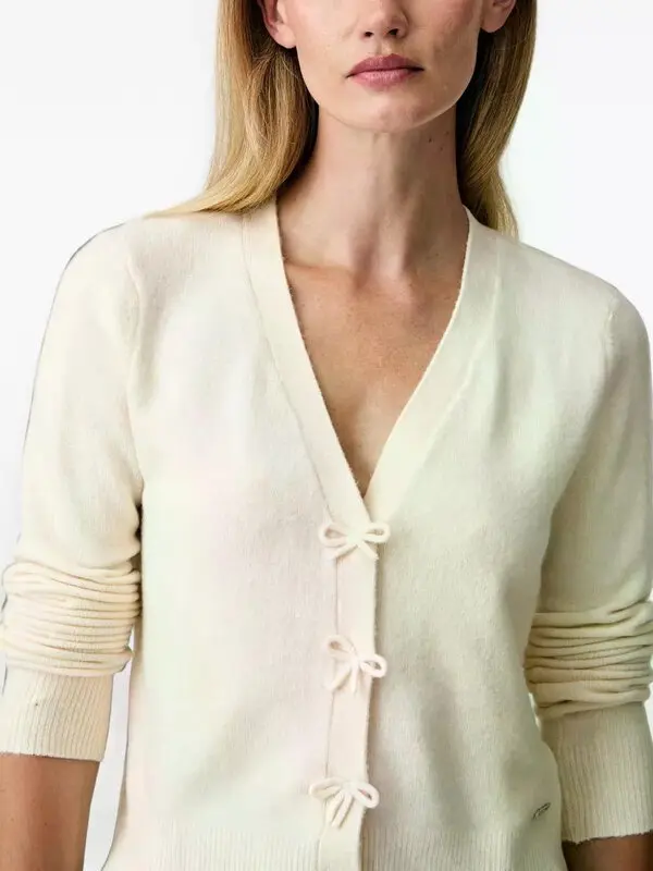 Dkny Bow-detail Fine-knit Cardigan