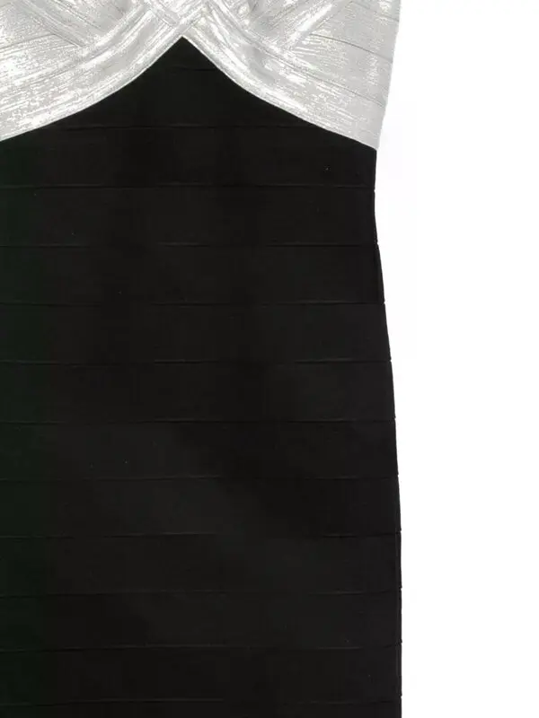 Herve Leger Bonnie Metallic-panel Midi Dress