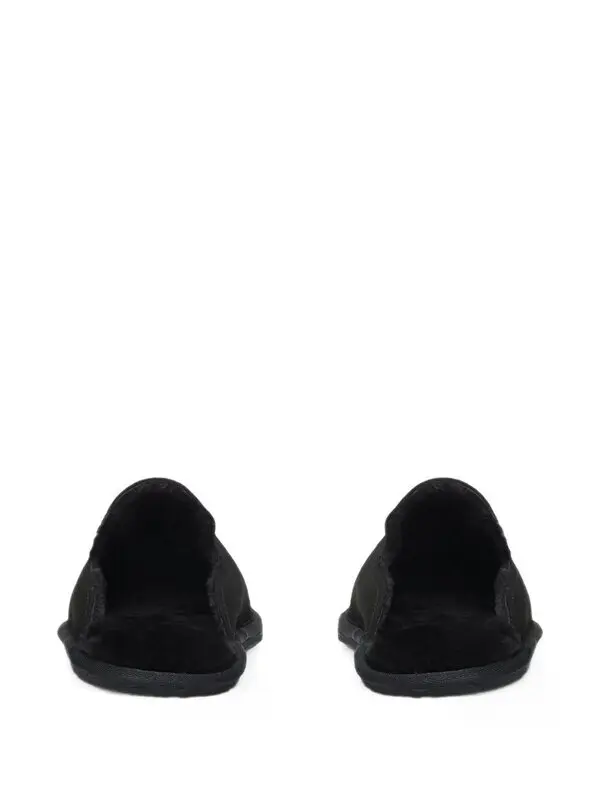 BOSS Shearling-lined Slip-on Slippers With Logo Detail