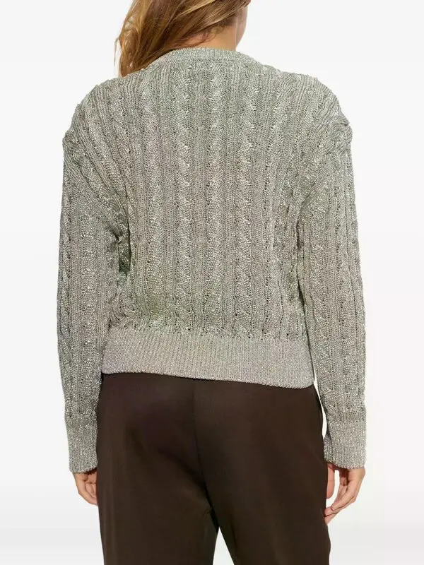 Alexander McQueen Cable-knit Metallic Sweater