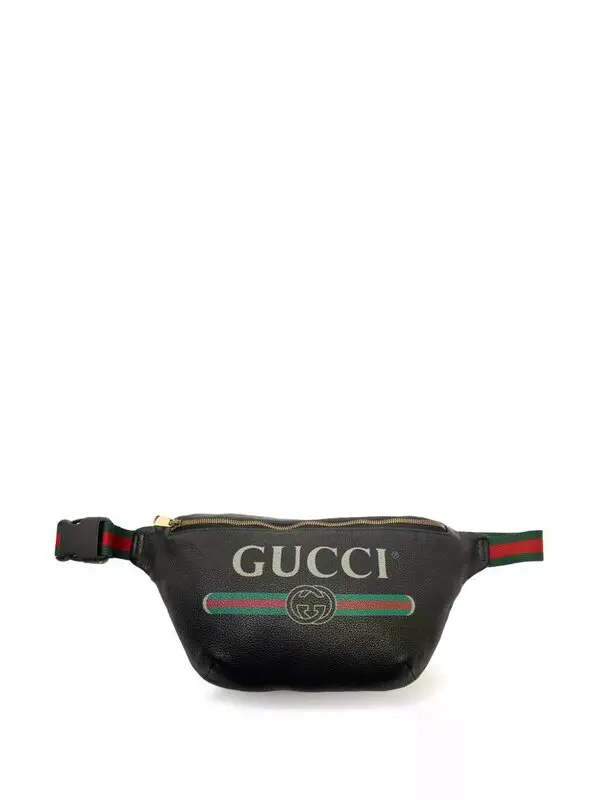 Gucci 2000-2015 Calfskin Logo Web Belt Bag