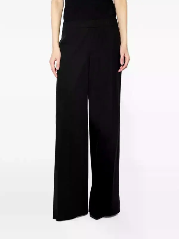 Liviana Conti Elasticated Wide-leg Trousers - Black