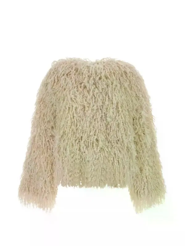 Fendi Ivory Long-pile Knitted Jacket - Neutrals