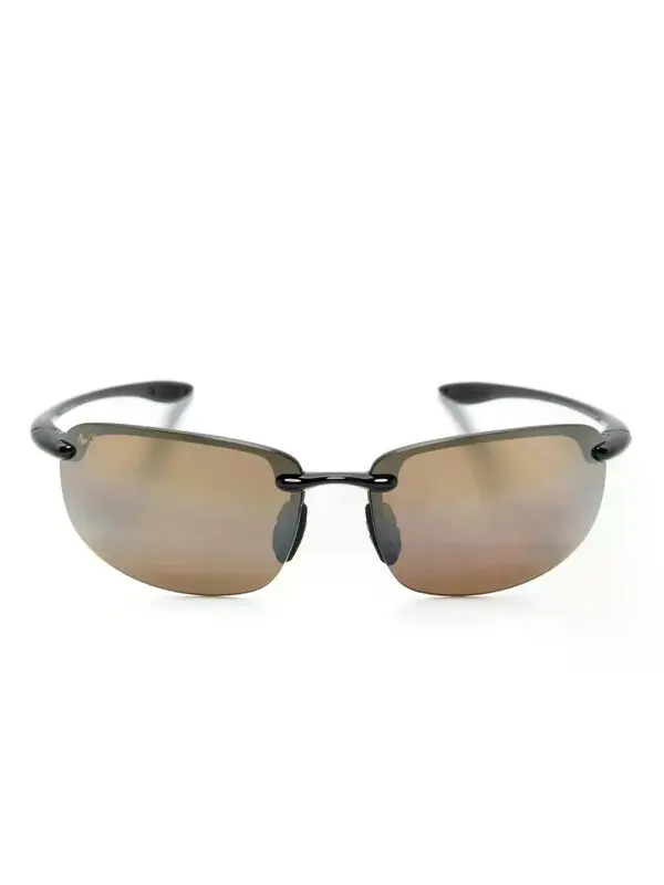 Maui Jim Ho'okipa Double-gradient Lenses Oval-frame Sunglasses - Black