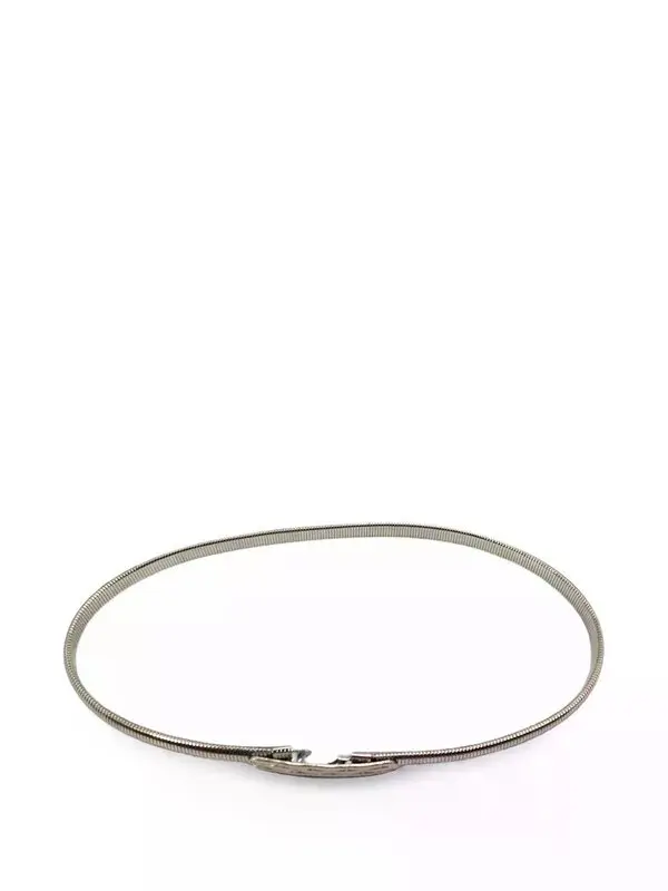 MADISON Etched Snake Stretch Belt - Silver