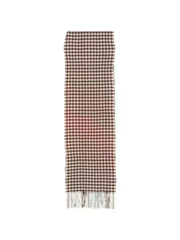 Marc O'polo Houndstooth Fringed Scarf - Brown