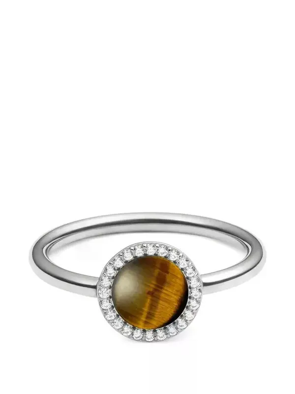 DANIEL WELLINGTON Audrey Tiger's Eye Crystal-embellished Ring - Silver